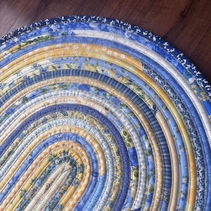 Blue and Yellow Rug Jelly Roll Rug Rag Rug Boho Rug 30" X 45" Rug - Etsy
