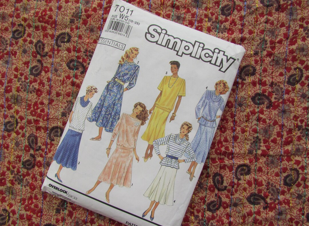 Retro Sizes 40 48 Inch Bust, Two-piece Dress 1990 Plus Sizes Sewing ...