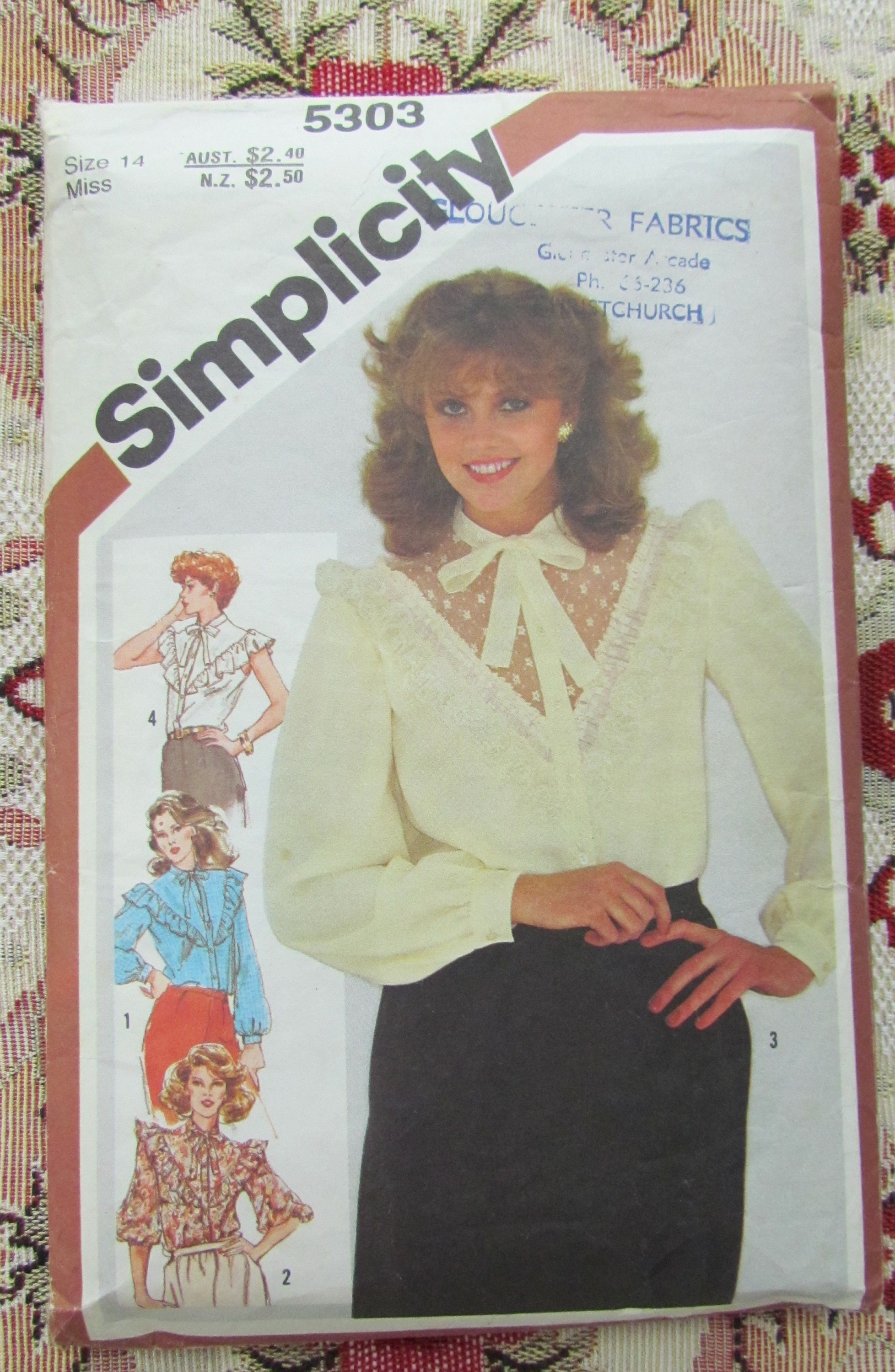 Retro Size 36 Inch Bust, Frilled Yoke Blouse - 1981 Sewing Pattern ...