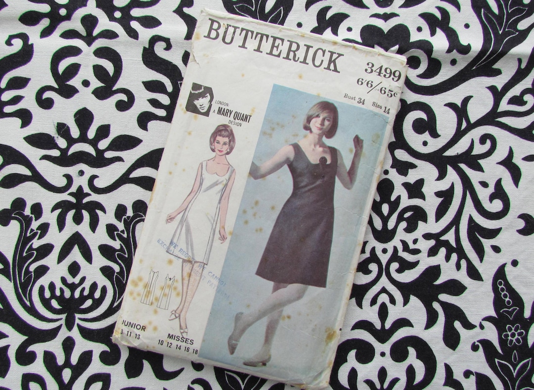 Mid 60s 34 Inch Bust, Mary Quant Shift Dress - Sewing Pattern ...