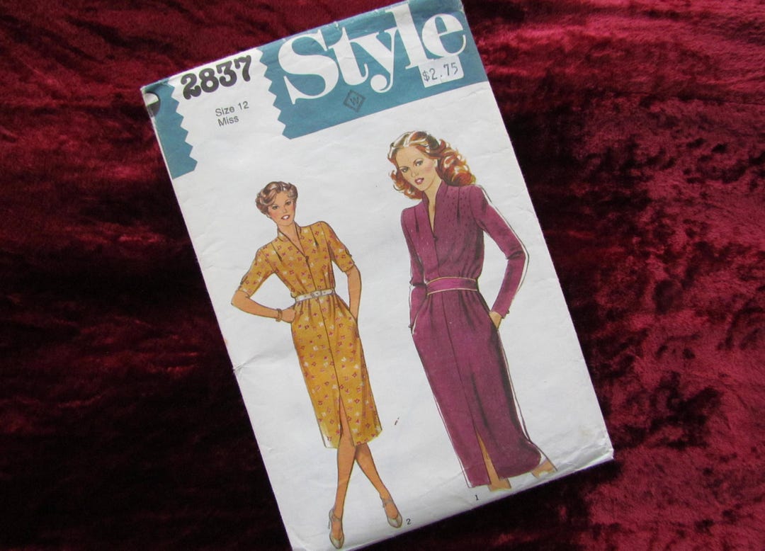 Retro Size 34 Inch Bust, Padded Shoulders Dress Factory Folded 1983 ...