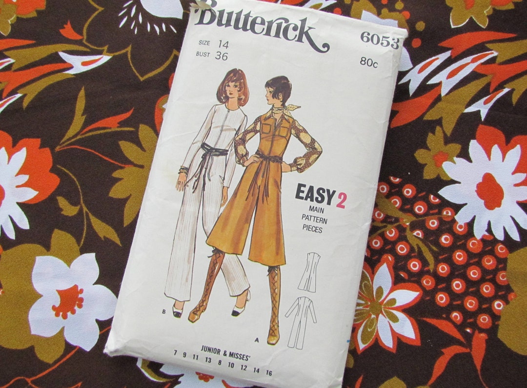 Vintage Size 36 Inch Bust, Jumpsuit in Two Lengths - Early 70s Sewing ...