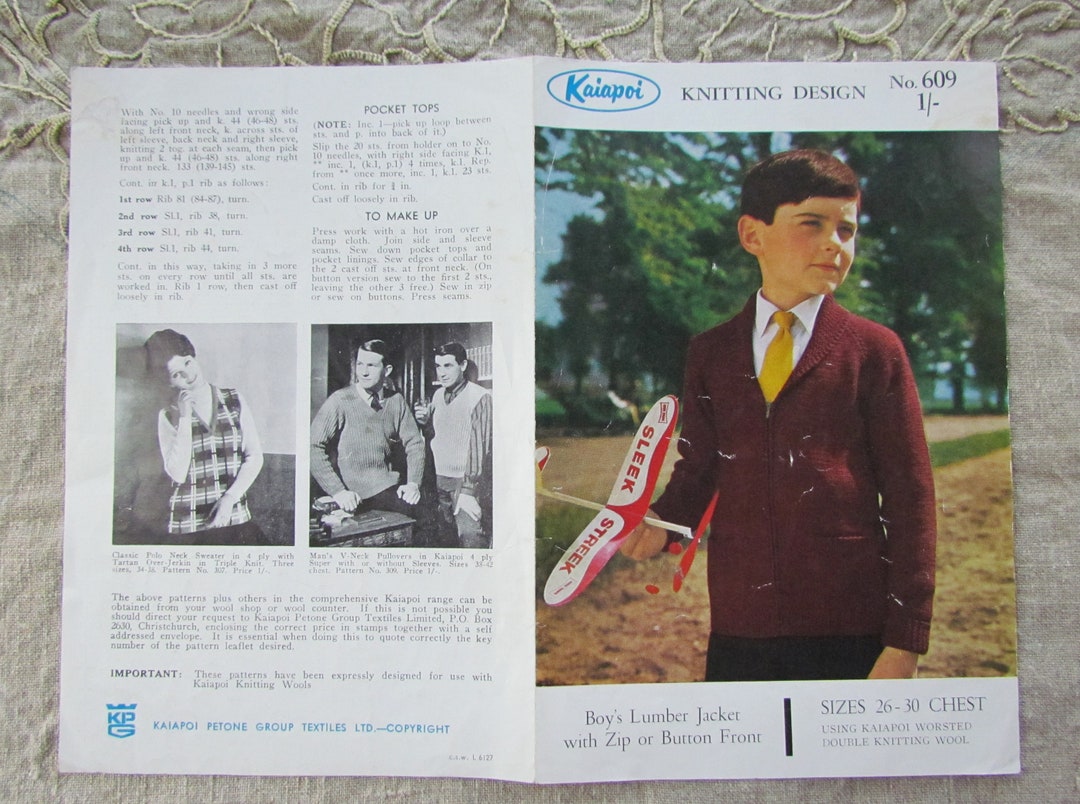 Vintage Sizes 26-30 Inch, Child's Zip or Button Front Lumber Jacket or ...