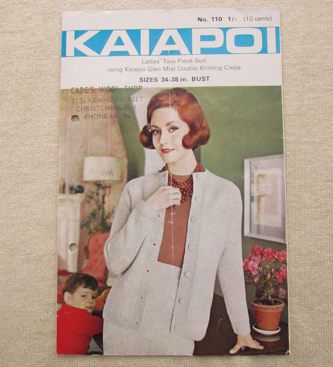 Vintage 34-38 Inch Bust, Woman's Two Piece Suit - Kaiapoi Knitting ...