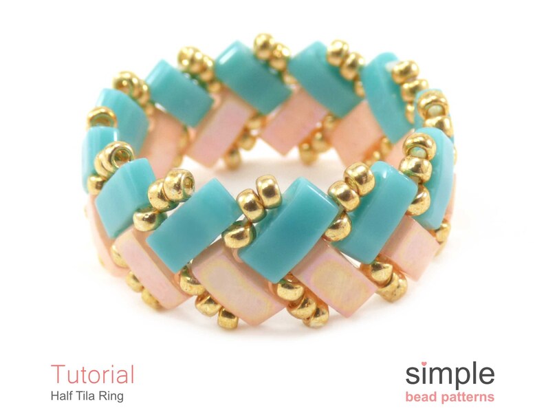 DIY Beaded Rings Pattern Half Tila Beading Tutorials and - Etsy