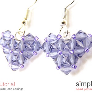 Beaded Heart Earrings Pattern, Beaded Gift Ideas, Jewelry Making ...