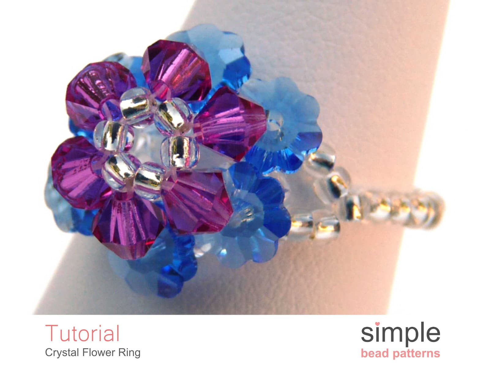 Swarovski Crystal Flower Ring Beading Tutorial Beaded Ring - Etsy