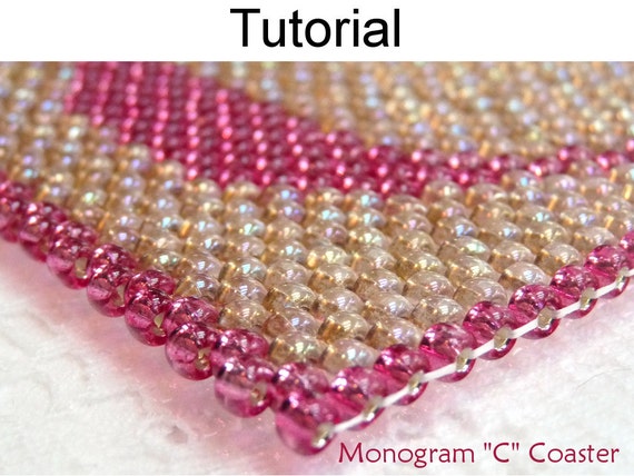 Seed Bead Peyote Stitch Beading Pattern for Beginners Letter Z Beaded Coaster Pattern Beaded ...