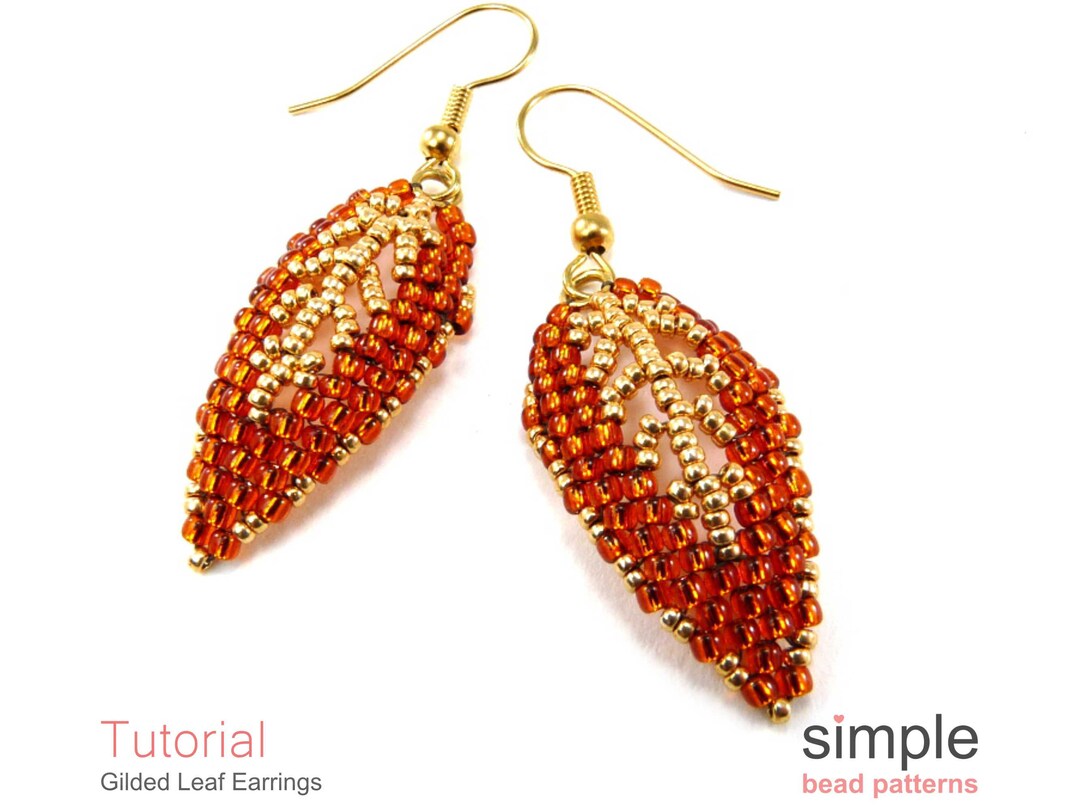 Russian Leaf Earrings Beading Pattern, Beaded Earrings Tutorial ...