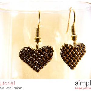 Beaded Heart Earrings Pattern PDF: "sweet Heart Earrings" Design - Etsy