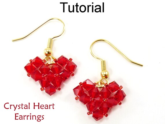 Beaded Heart Earrings Pattern Beaded Gift Ideas Jewelry - Etsy