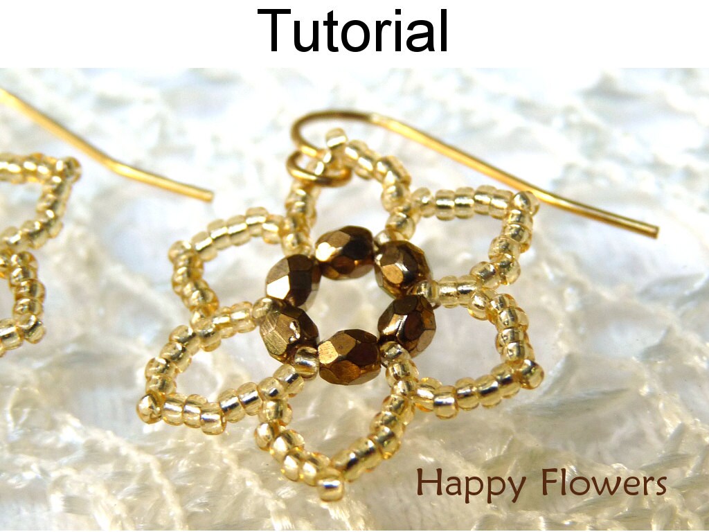 Beaded Flower Earrings Tutorial DIY Beaded Lace Flowers DIY | Etsy