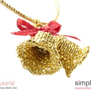 Beaded Bells Pattern, Beaded Christmas Earrings Pattern and Christmas ...