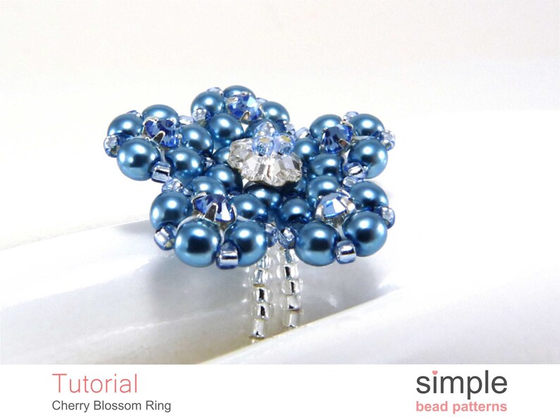 Cherry Blossom Ring Beading Tutorial Pattern Beaded Flower - Etsy