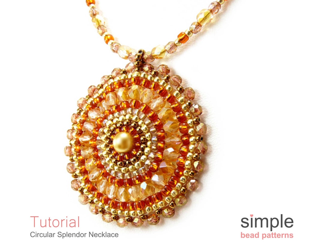 Simple Bead Patterns Pendant Beading Tutorial Circular Brick Stitch Seed Beads Circular Splendor ...