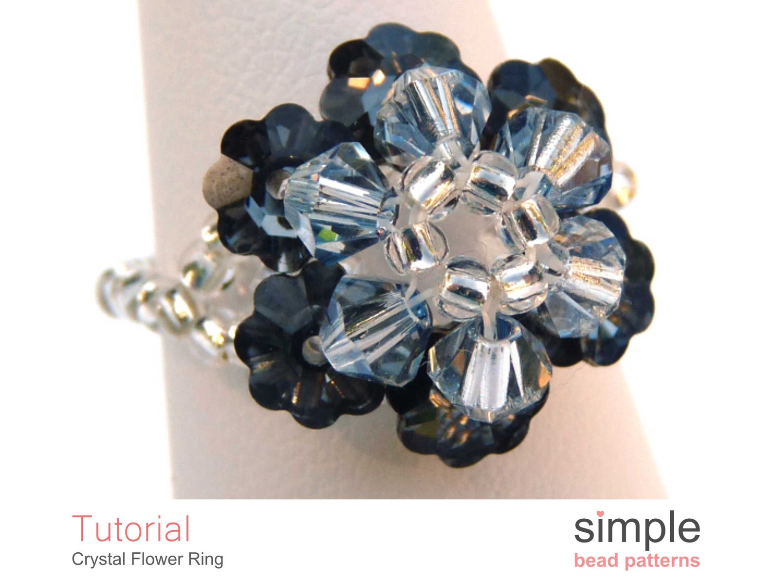 Swarovski Crystal Flower Ring Beading Tutorial Beaded Ring - Etsy