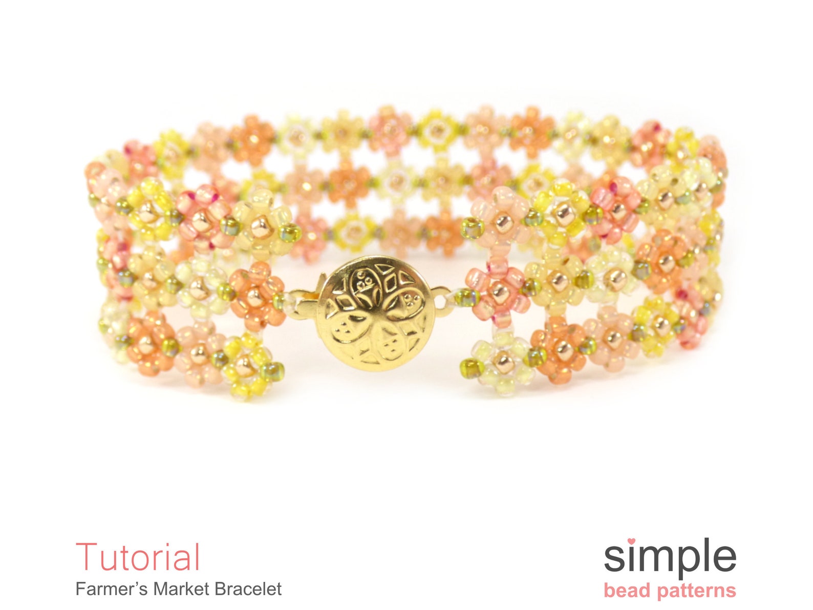 Daisy Chain Tutorial Wide Beaded Bracelet Beading Pattern - Etsy