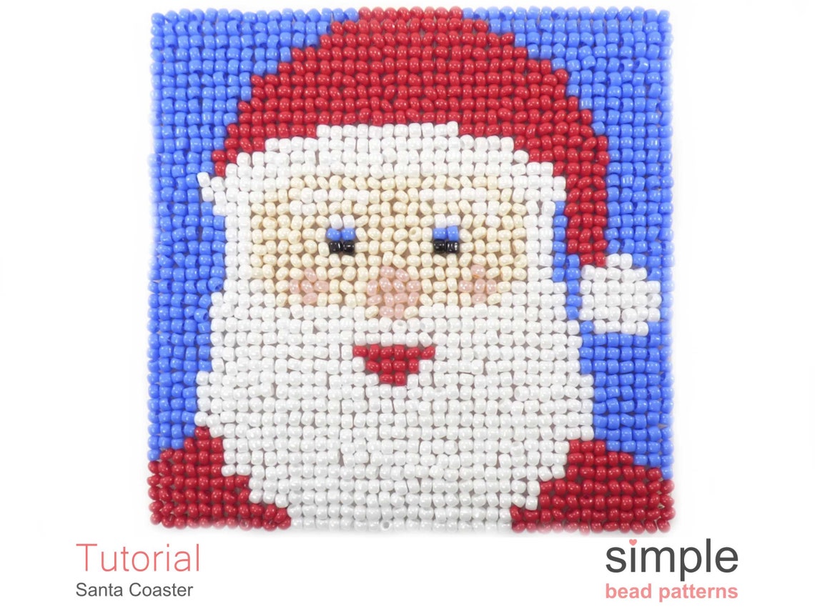 How to Make a Beaded Christmas Coaster PDF Pattern: "santa Coaster ...