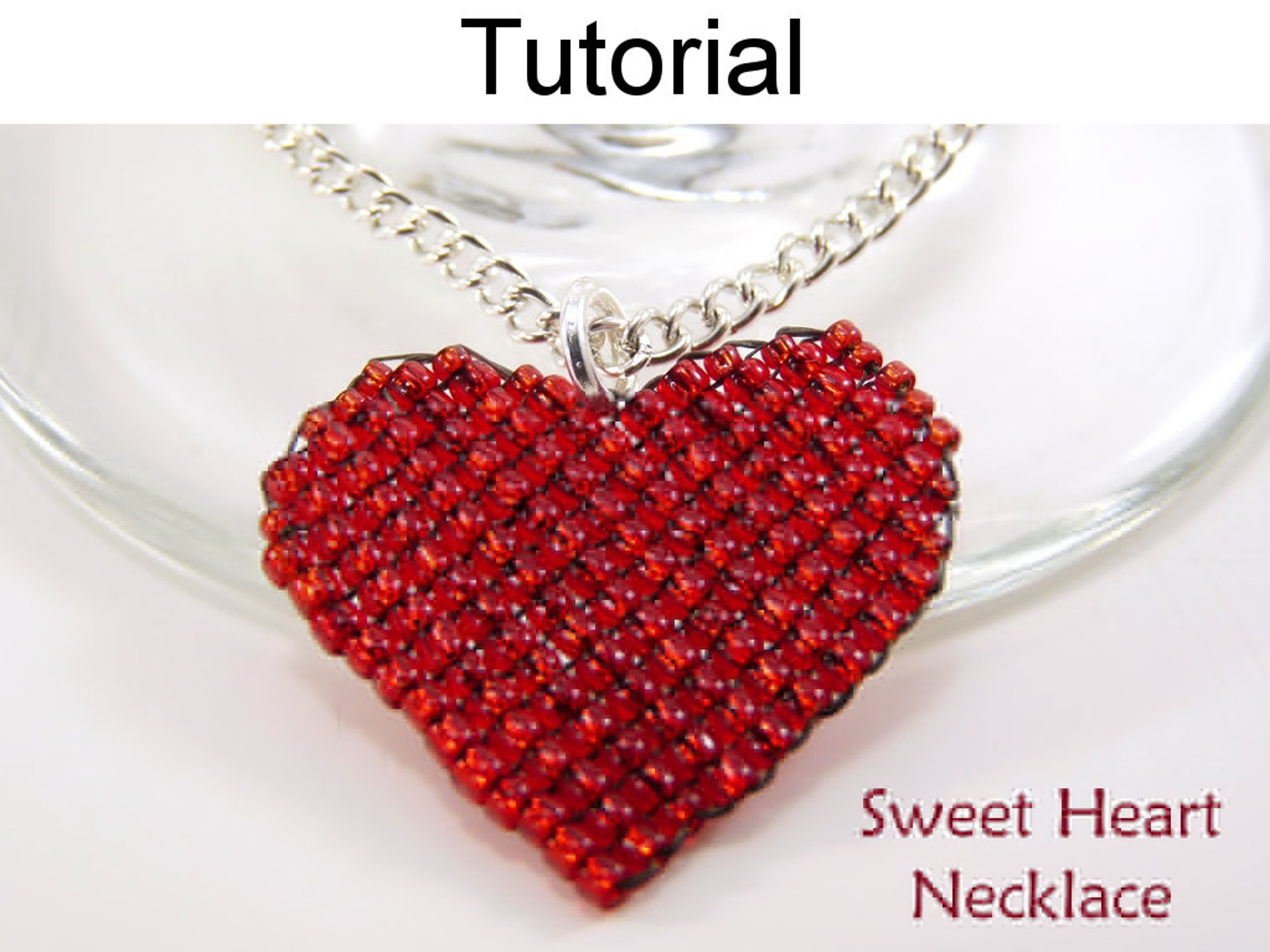 Beaded Heart Beading Pattern Heart Pendant Necklace Tutorial | Etsy