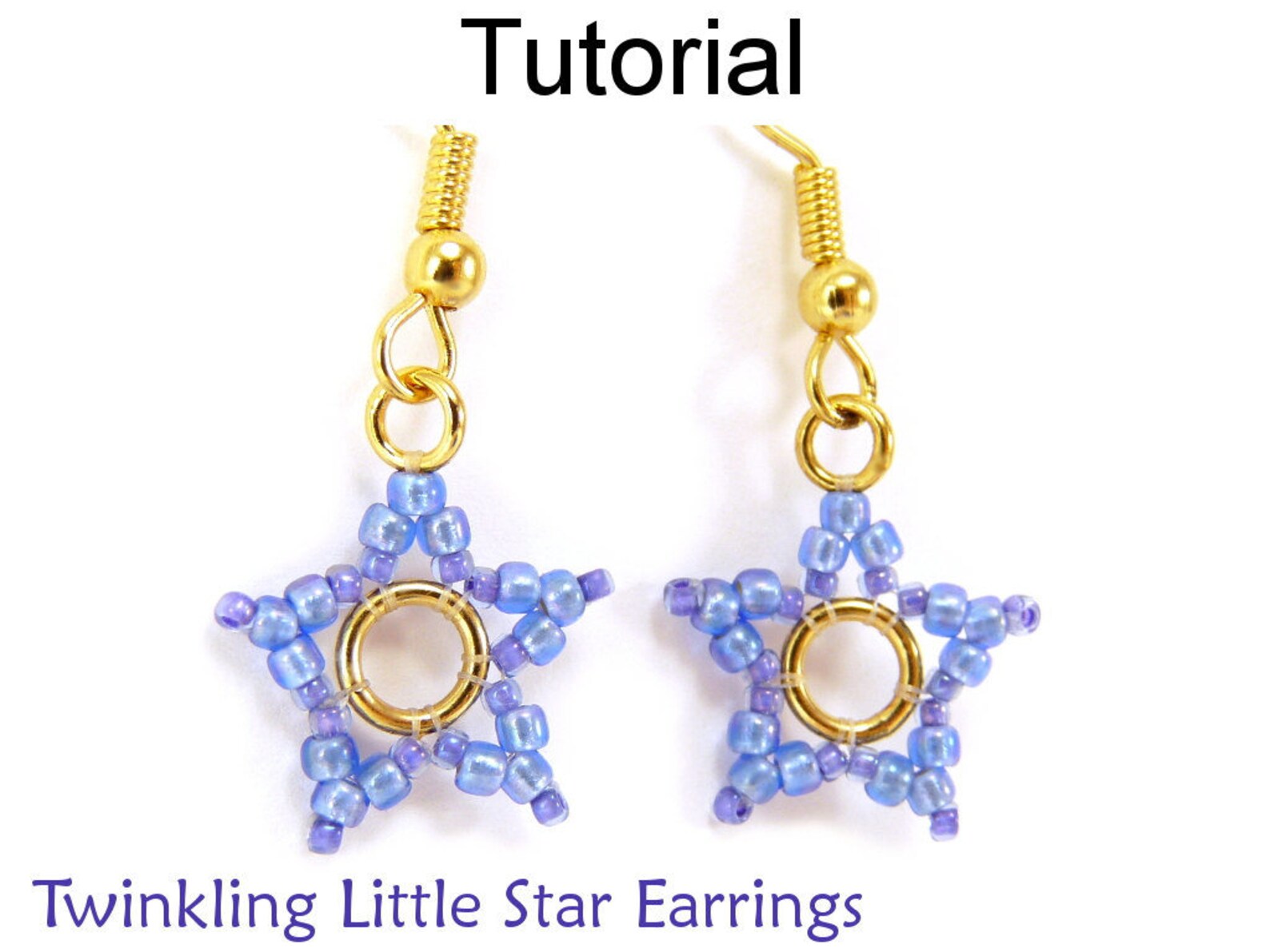 Beaded Star Earrings Beading Pattern and Tutorial for | Etsy