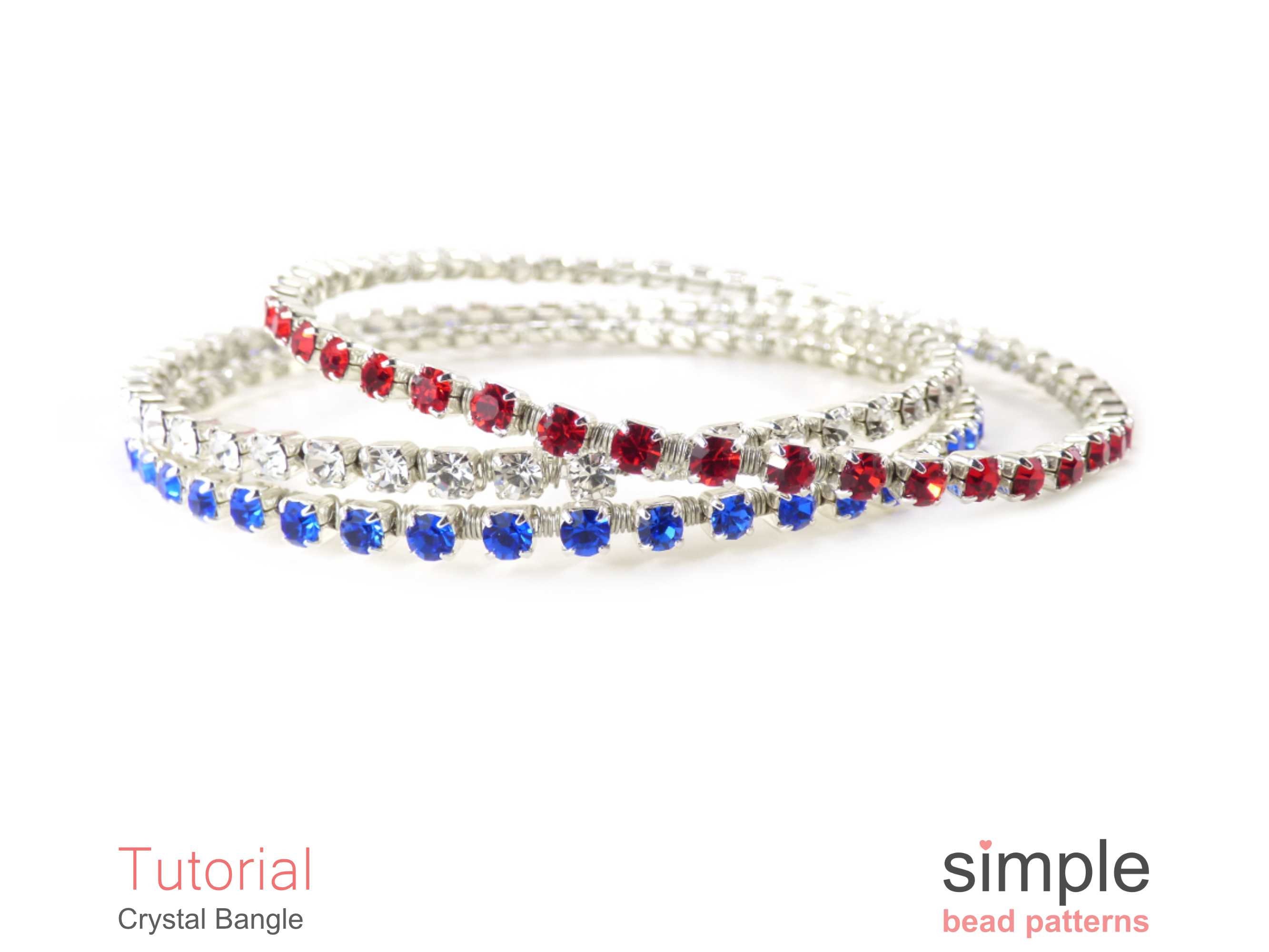 Crystal Bangle Bracelet Beading Pattern Wire Wrapped - Etsy