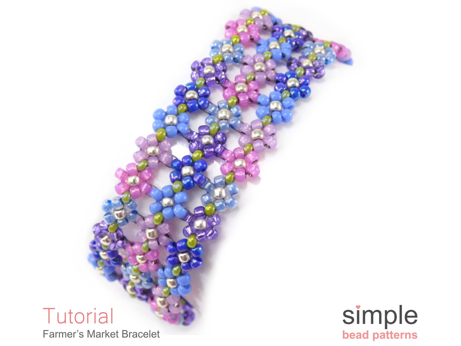 Daisy Chain Tutorial Wide Beaded Bracelet Beading Pattern - Etsy