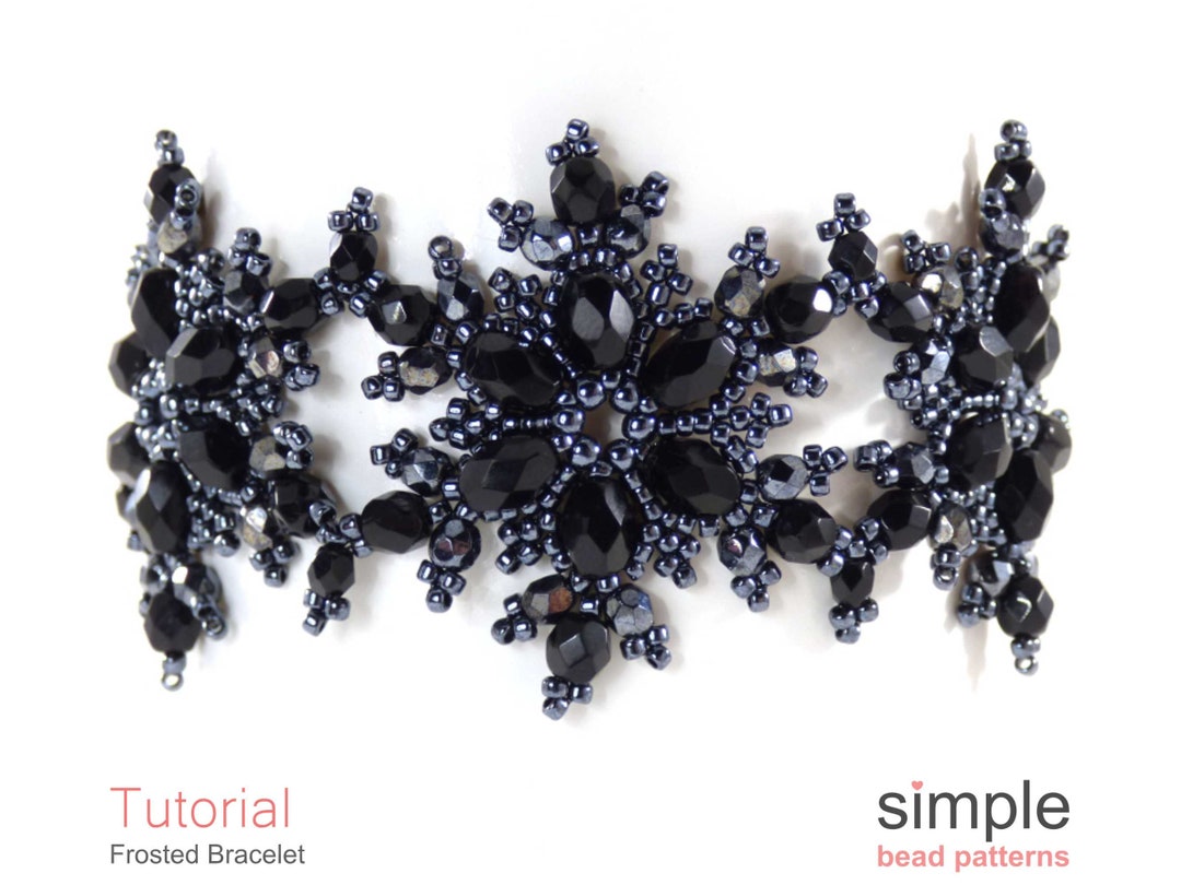 Frozen Snowflake Bracelet Beading Pattern, Beaded Snowflake Jewelry ...