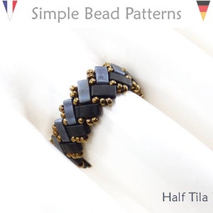 DIY Beaded Rings Pattern Half Tila Beading Tutorials and | Etsy