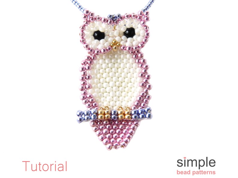 Beaded Owl Pattern Beaded Owl Pendant Necklace Tutorial Owl | Etsy