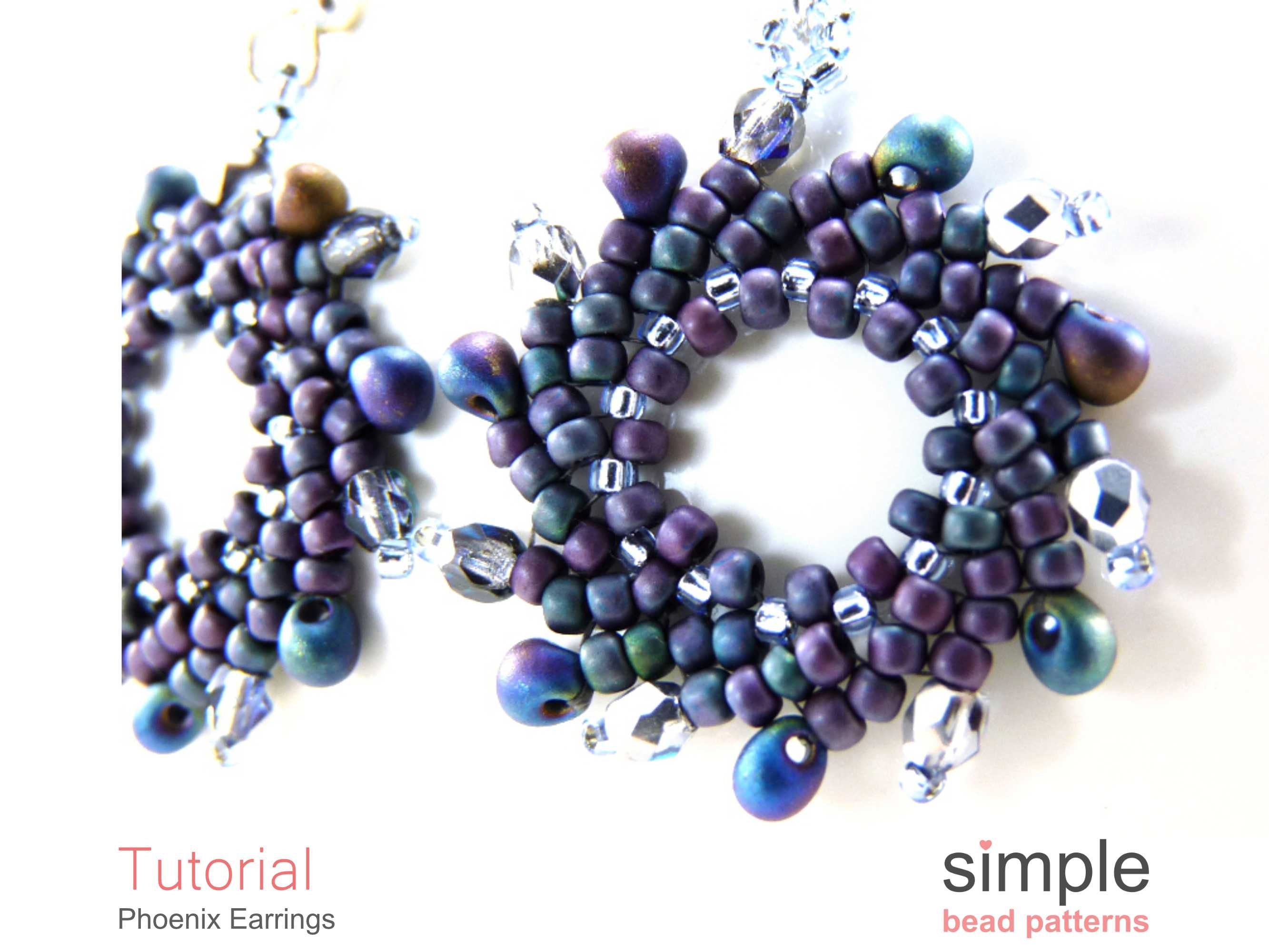Beaded Drop Earrings Pattern Beaded Hoop Earrings Tutorial - Etsy Singapore