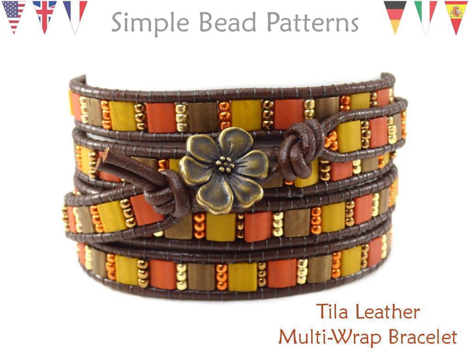 DIY Leather Wrap Bracelet Tutorial Beaded Tila Wrap Bracelet | Etsy