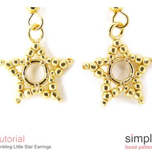 Beaded Star Earrings Beading Pattern and Tutorial for Beginners, Simple ...