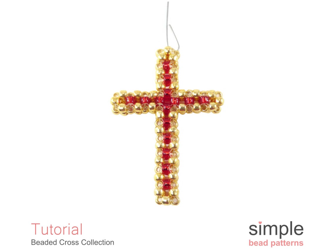 Beaded Cross Tutorial How to Make a Beaded Cross Necklace - Etsy