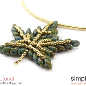 Autumn Beaded Maple Leaf Necklace Superduo Bead Patterns - Etsy