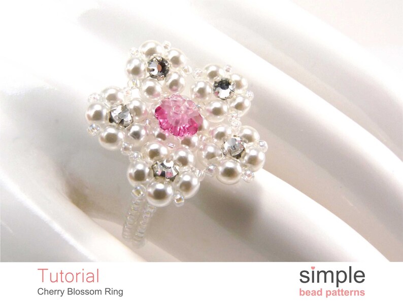Cherry Blossom Ring Beading Tutorial Pattern Beaded Flower - Etsy