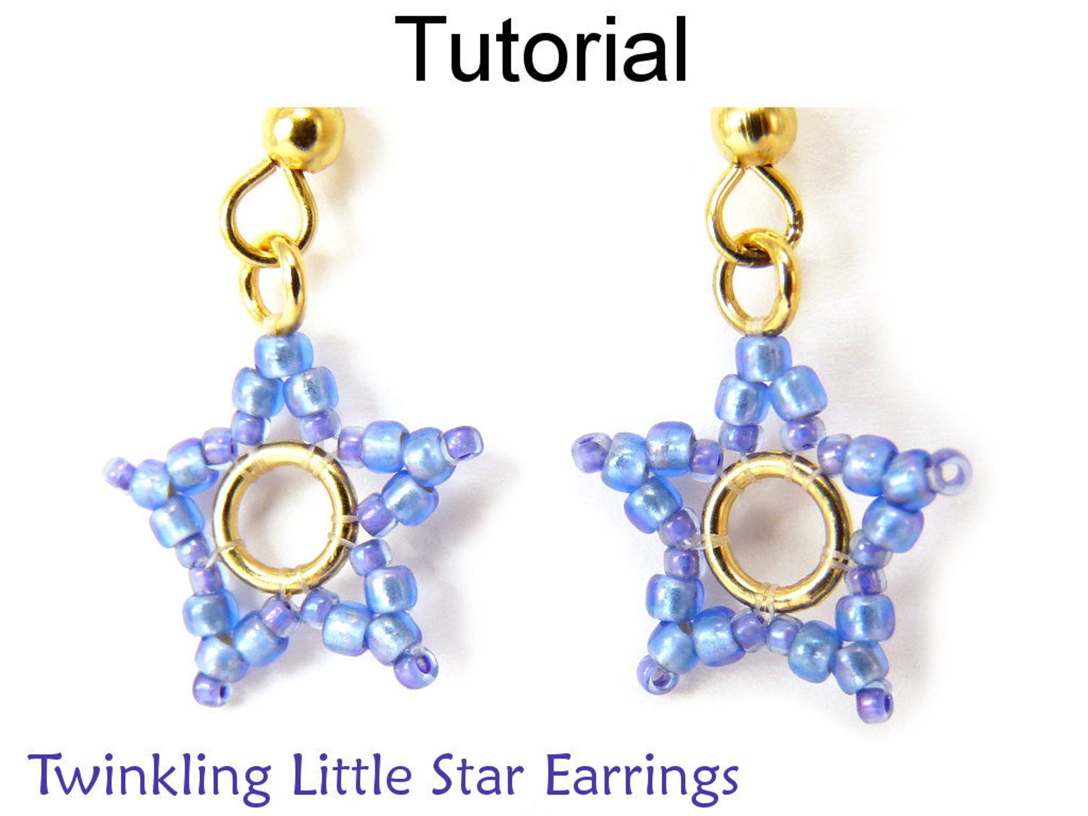 Beaded Star Earrings Beading Pattern and Tutorial for | Etsy