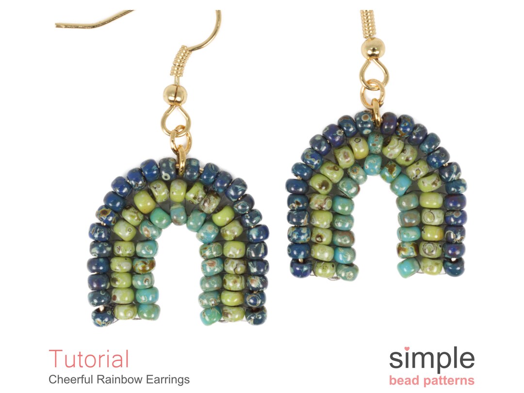 Beaded Rainbow Earrings Pattern Beadweaving Tutorial Seed - Etsy