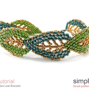 Russian Leaf Bracelet Pattern Tutorial, Jewelry Making Beading Pattern ...