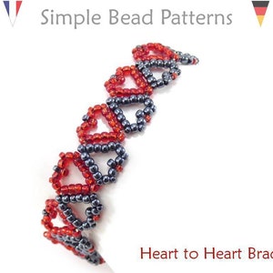 Beaded Heart Bracelet Pattern Beading Hearts Beadweaving - Etsy