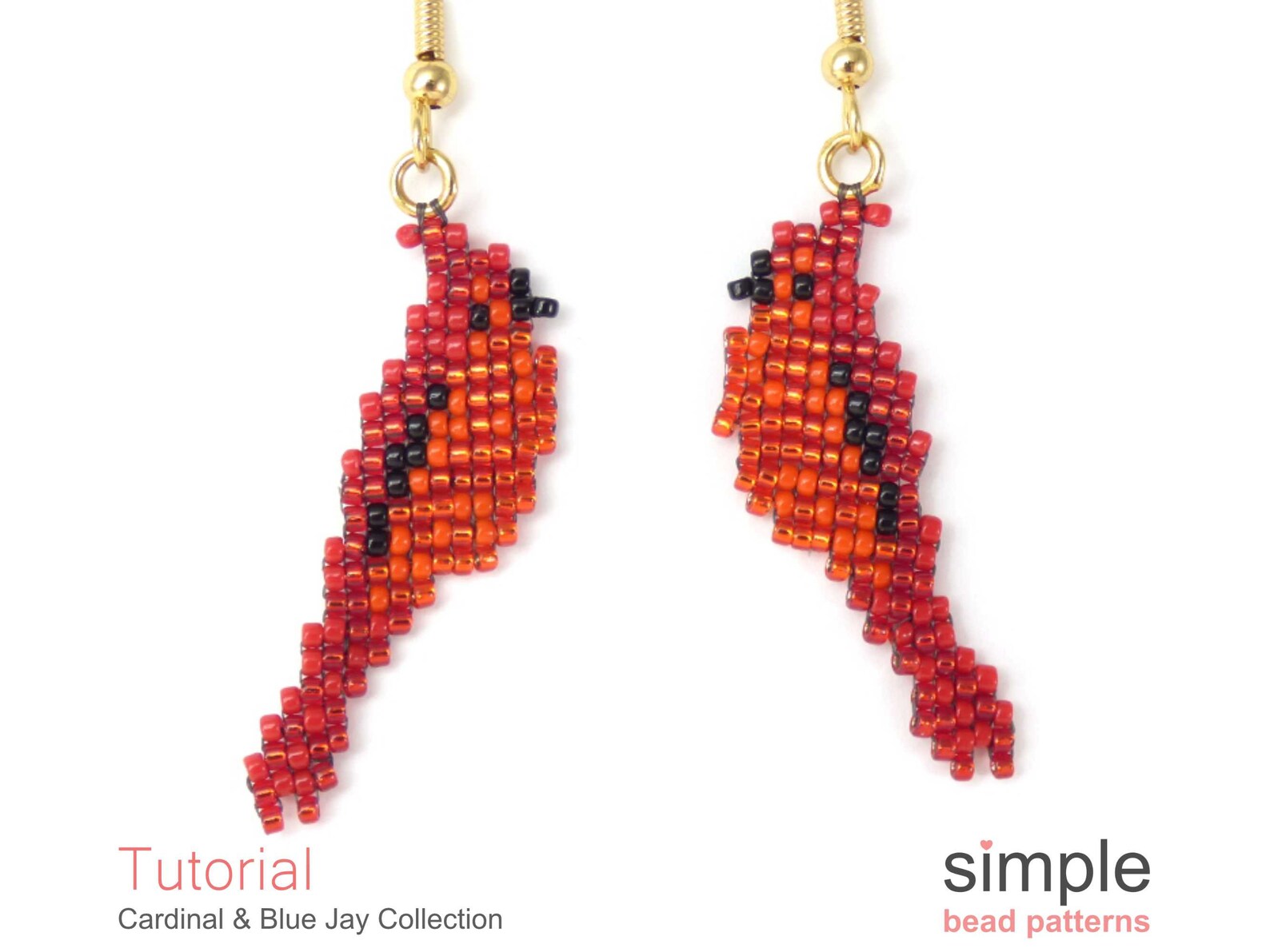 Beaded Birds Pattern Beaded Bird Earrings Beaded Cardinal | Etsy