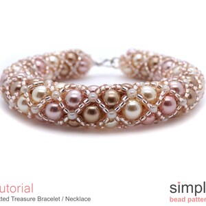 Beading Pattern Beaded Tube Bracelet / Necklace, Bead Weaving Pattern ...