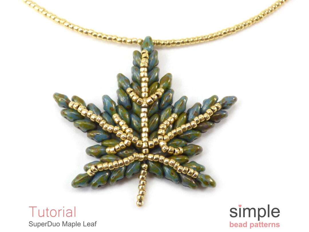 Autumn Beaded Maple Leaf Necklace Superduo Bead Patterns - Etsy