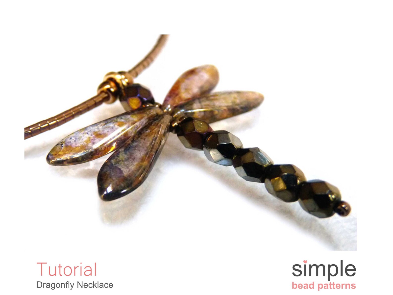 Dragonfly Necklace Beading Tutorial Beaded Dragonfly Pendant - Etsy