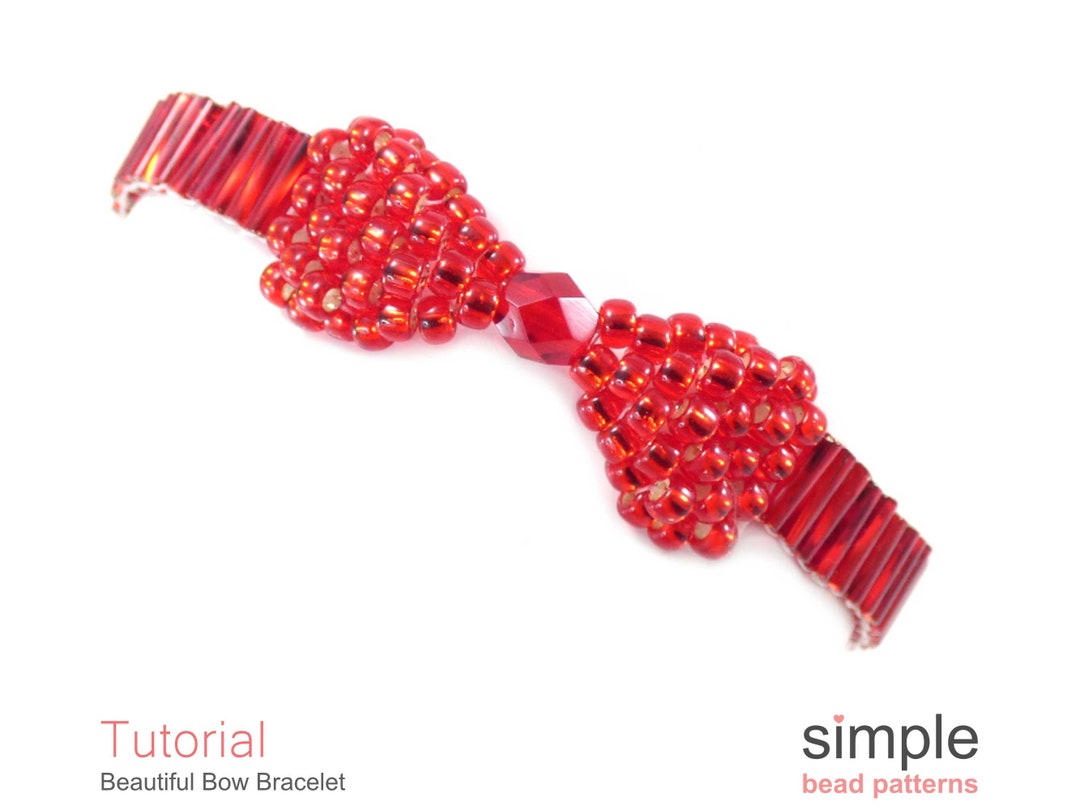 Beaded Bow Bracelet Beading Tutorial Pattern Handmade - Etsy