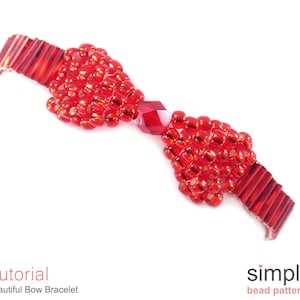 Beaded Bow Bracelet Beading Tutorial Pattern Handmade - Etsy