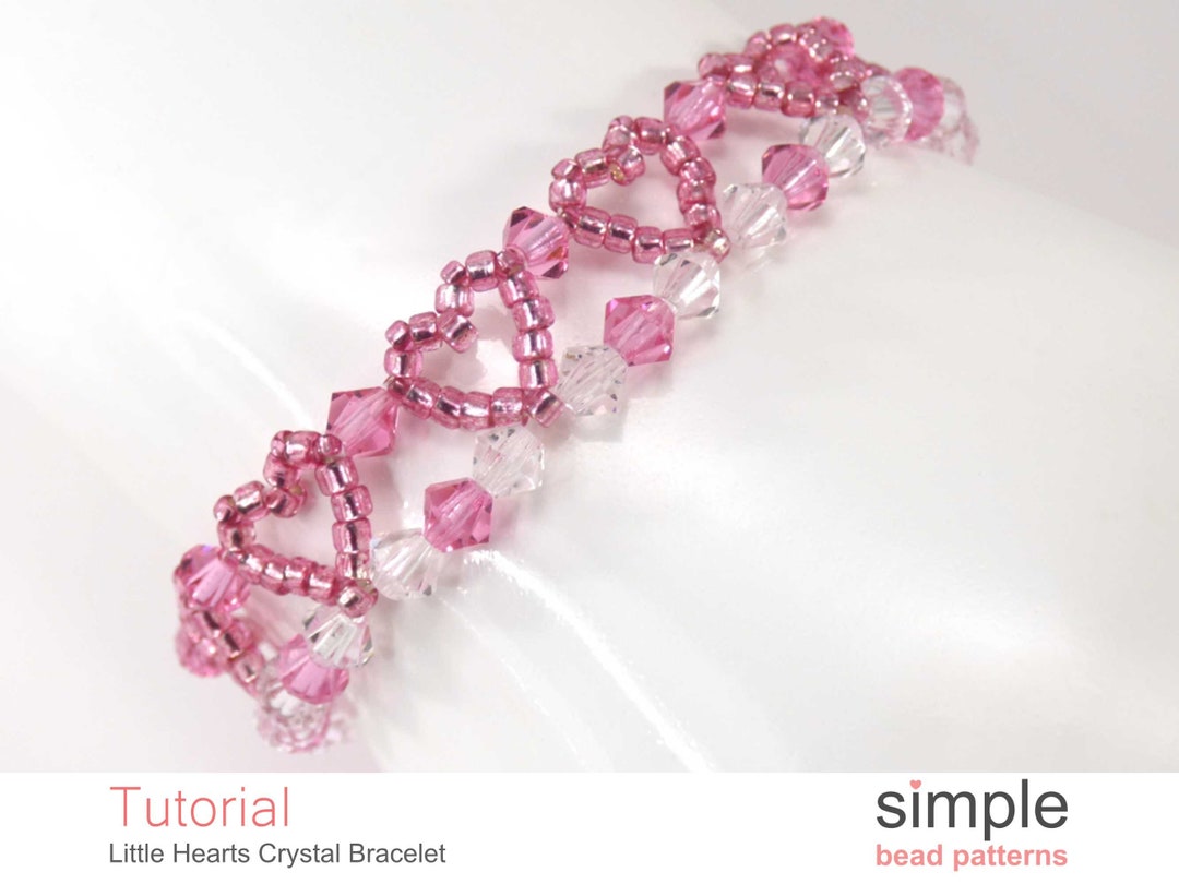 Beaded Hearts Seed Bead Bracelet Beading Pattern and Tutorial - Etsy