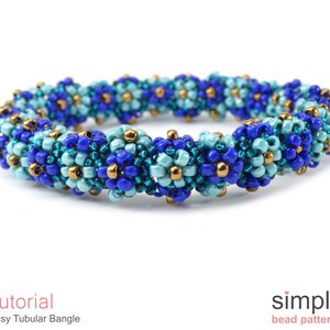 Daisy Chain Beaded Bracelet Tutorial, Daisy Stitch Beaded Bangle ...
