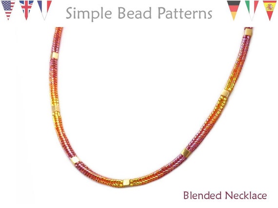 Gradient Blend Necklace Beading Pattern Tubular Herringbone | Etsy