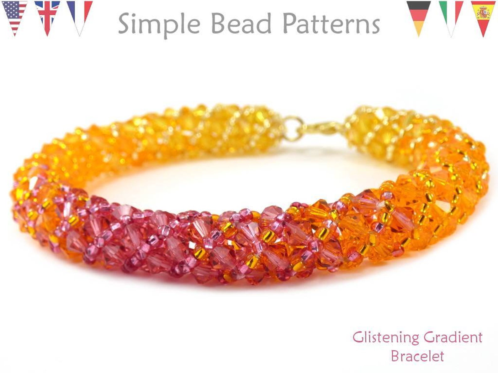 Swarovski Beaded Bracelet Pattern Gradient Color Blend | Etsy