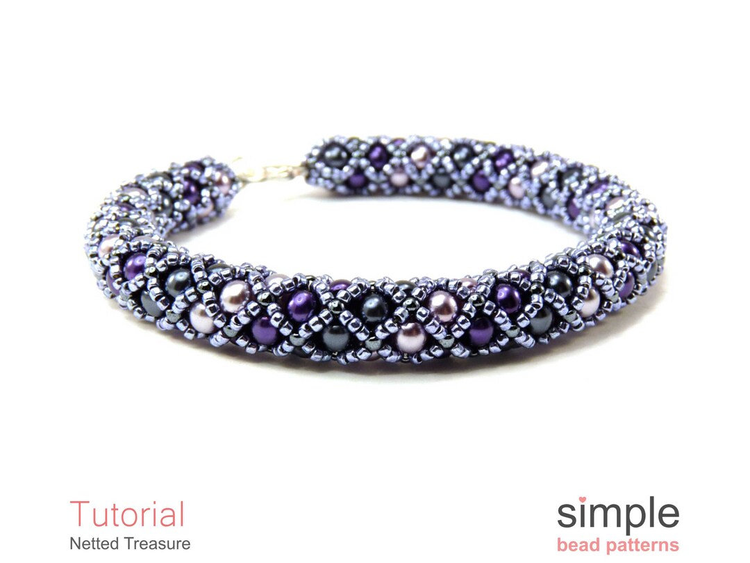 Beading Pattern Beaded Tube Bracelet / Necklace, Bead Weaving Pattern ...